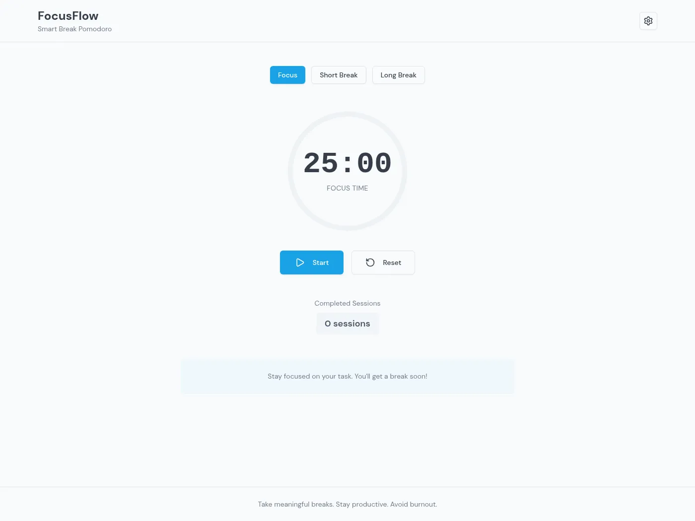 FocusFlow – Smart Break Pomodoro App