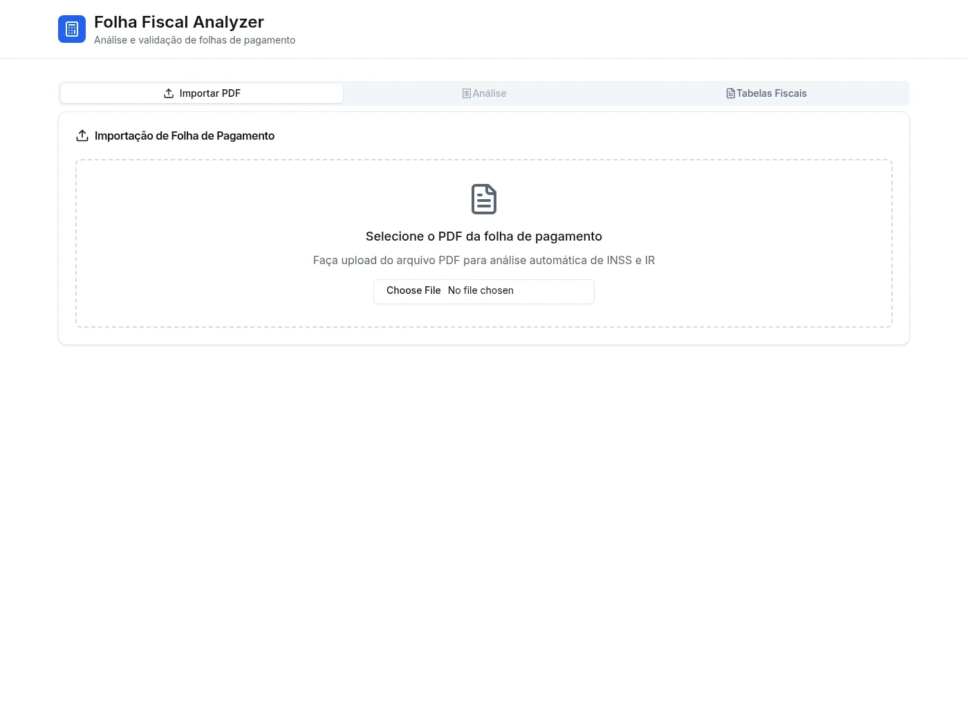 Folha Fiscal Analyzer: PDF Salary Sheet INSS/IR Validator & Analyzer