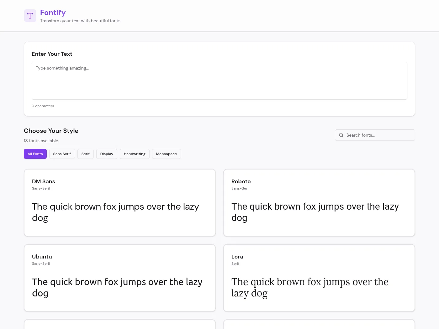 Fontify SaaS: Multi-Font Text Transformer