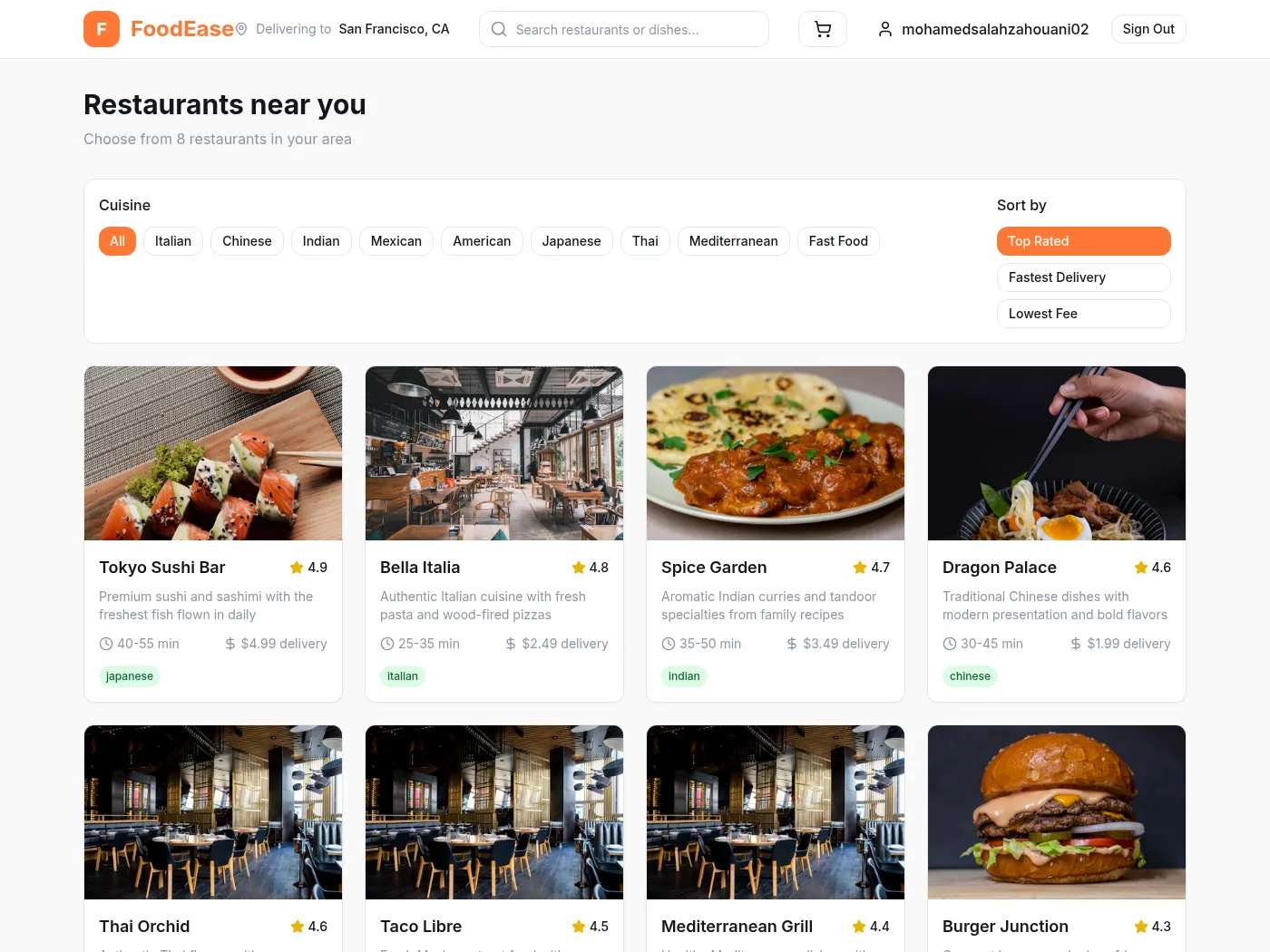 FoodEase: Seamless Food Delivery Platform