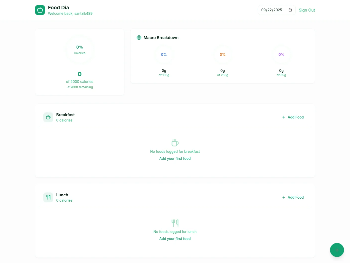 Food Dia: Personalized Food Diary and Nutrition Tracker