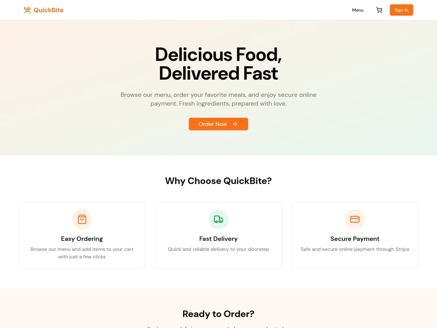 QuickBite Online Ordering
