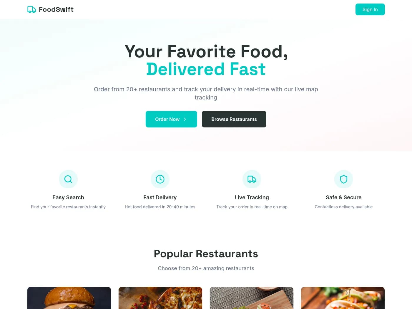 Full-Stack Food Ordering Platform with Real-Time Map Tracking