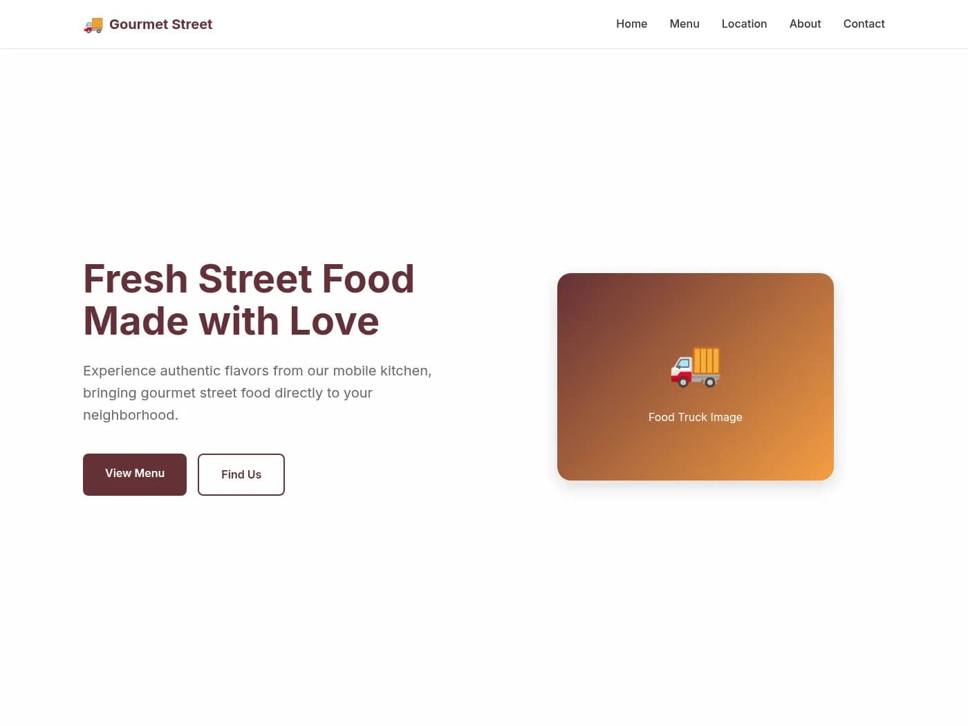 Food Truck Showcase Website