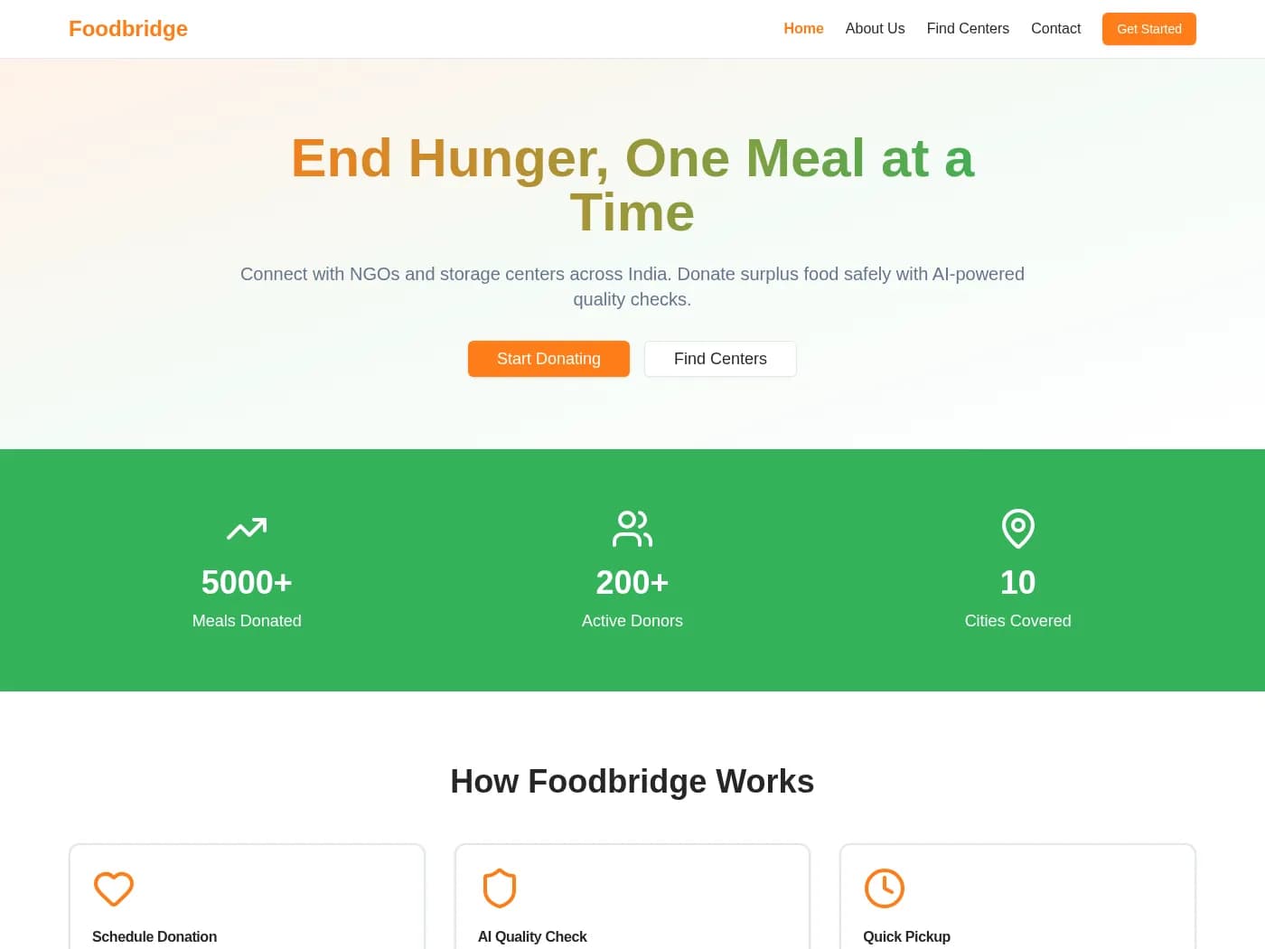Foodbridge – AI-Driven Food Donation Platform for India