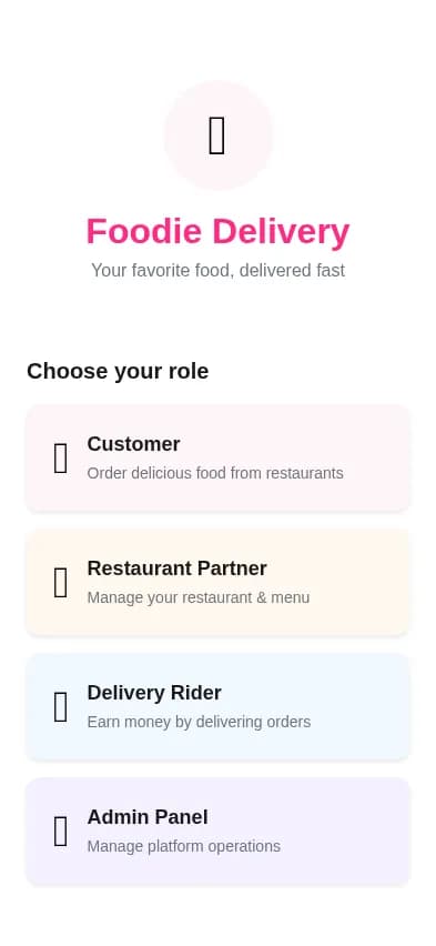 Foodie Delivery Mobile App Platform