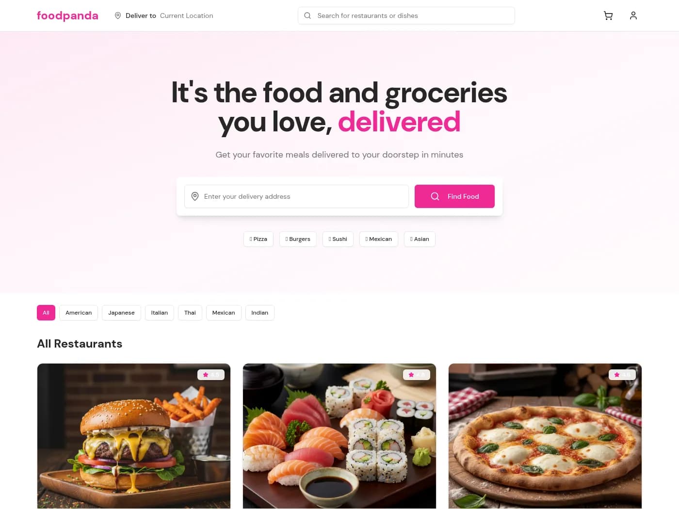 FoodPanda Clone – Online Food Delivery Platform