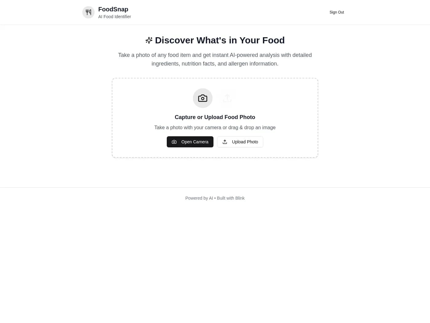 FoodSnap Ingredient Identifier