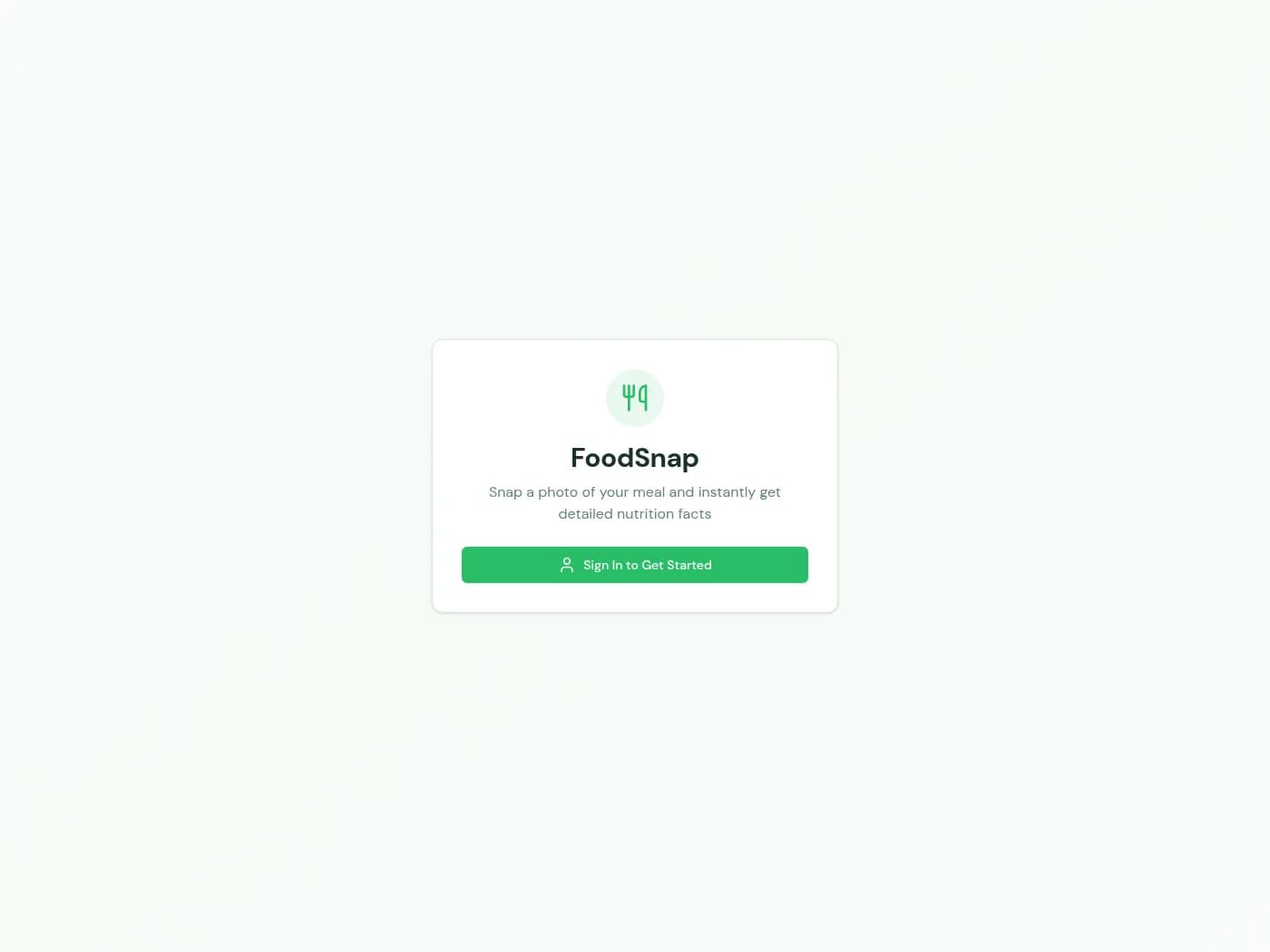 FoodSnap Nutrition App