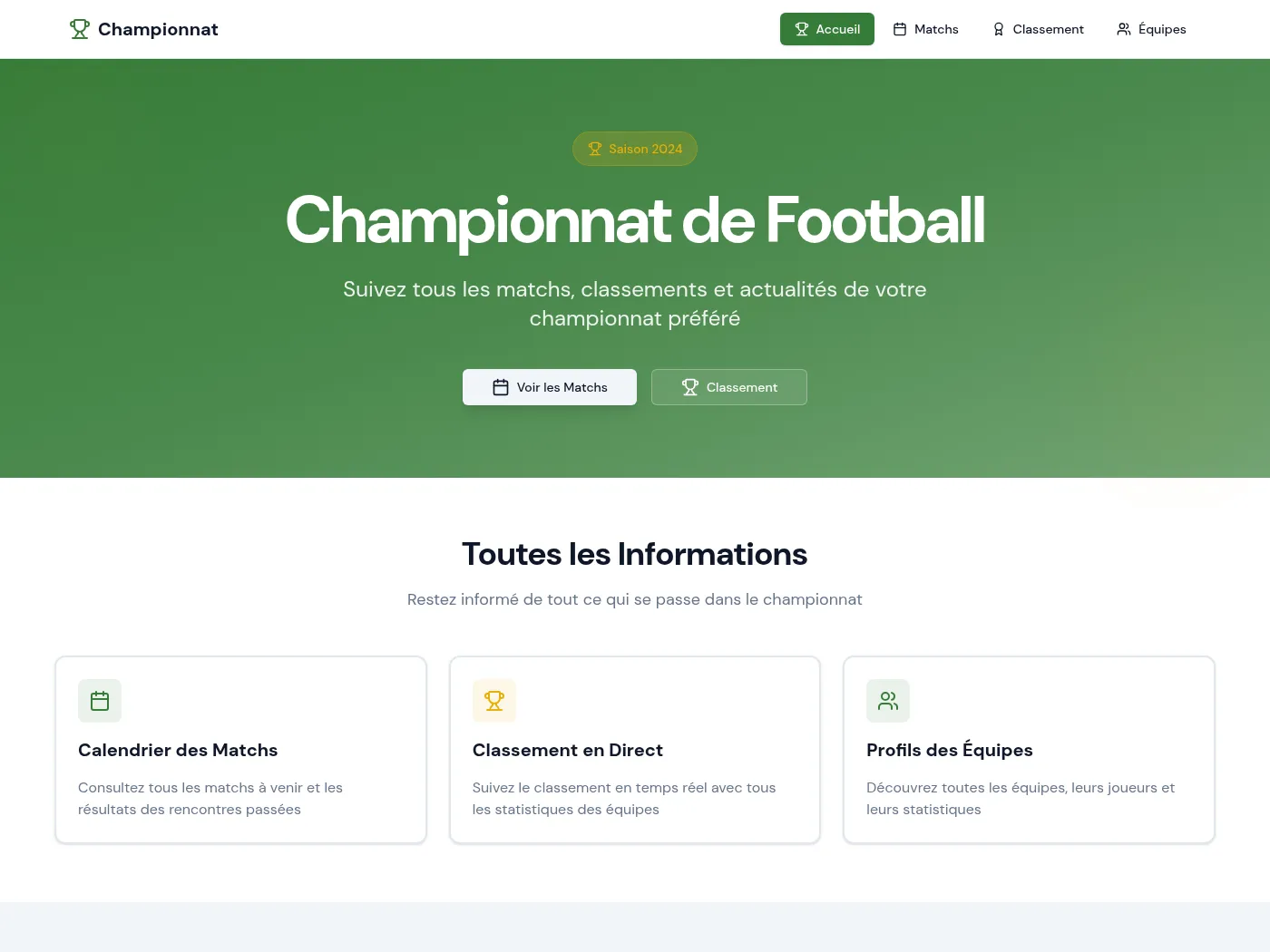 Football League Web Portal