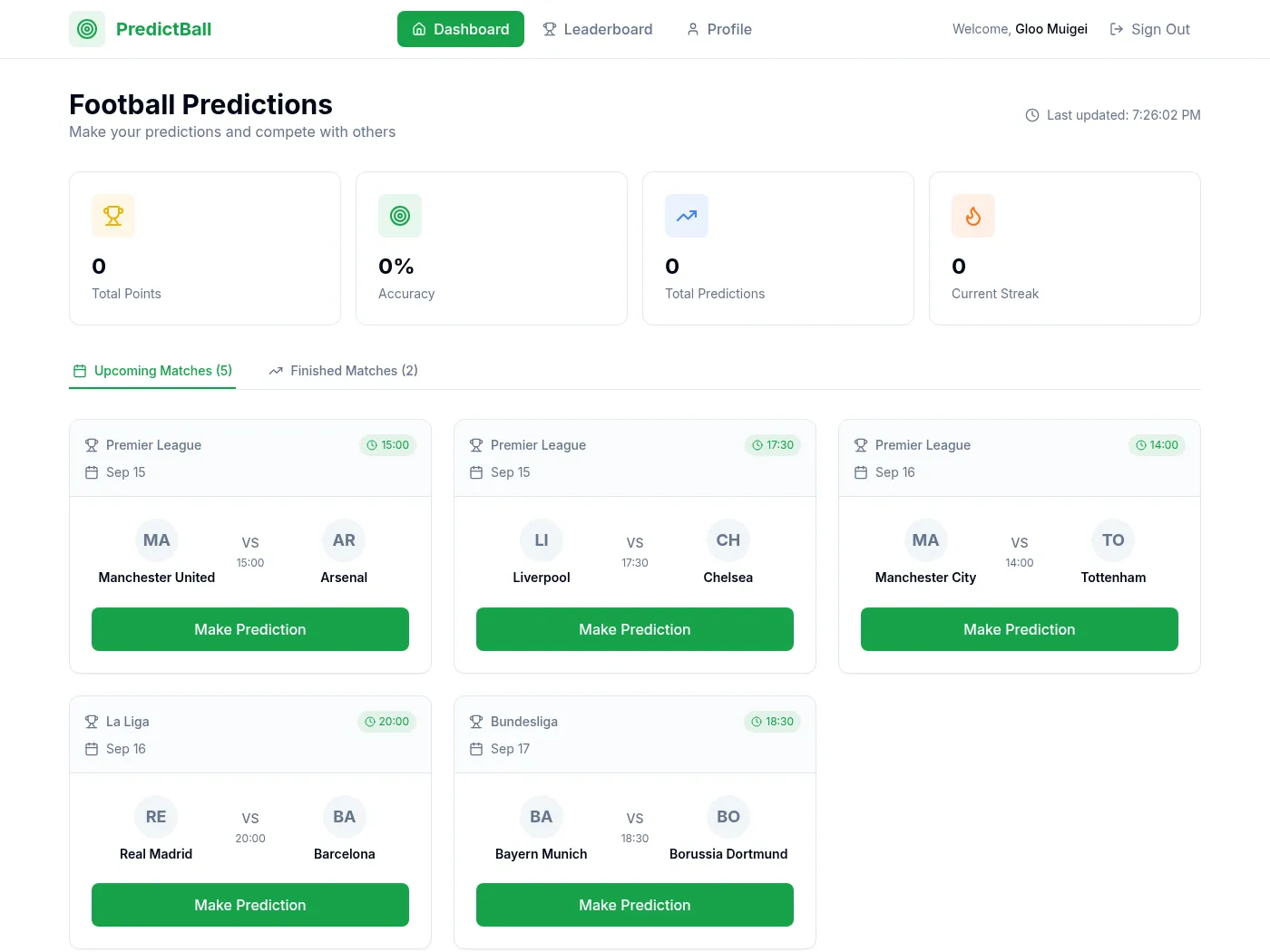 PredictBall: Football Match Prediction Platform