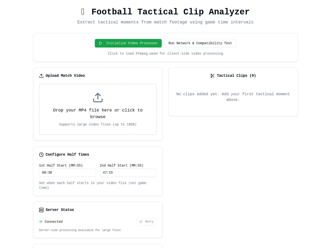 Football Match Tactical Clip Analyzer
