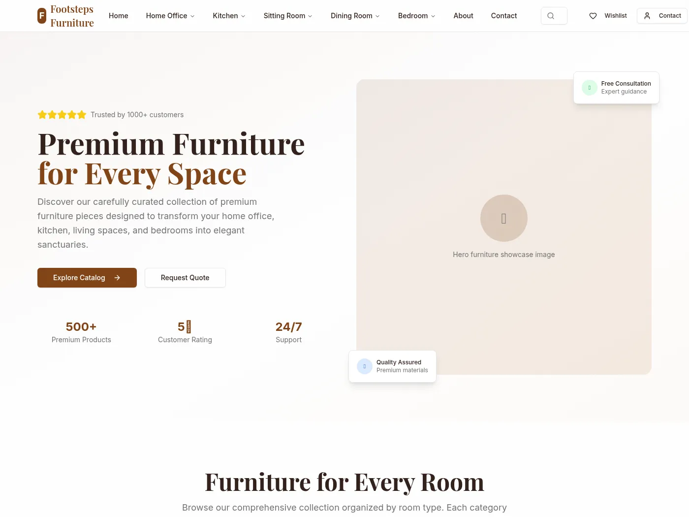 Footsteps Furniture Interactive Catalog Website