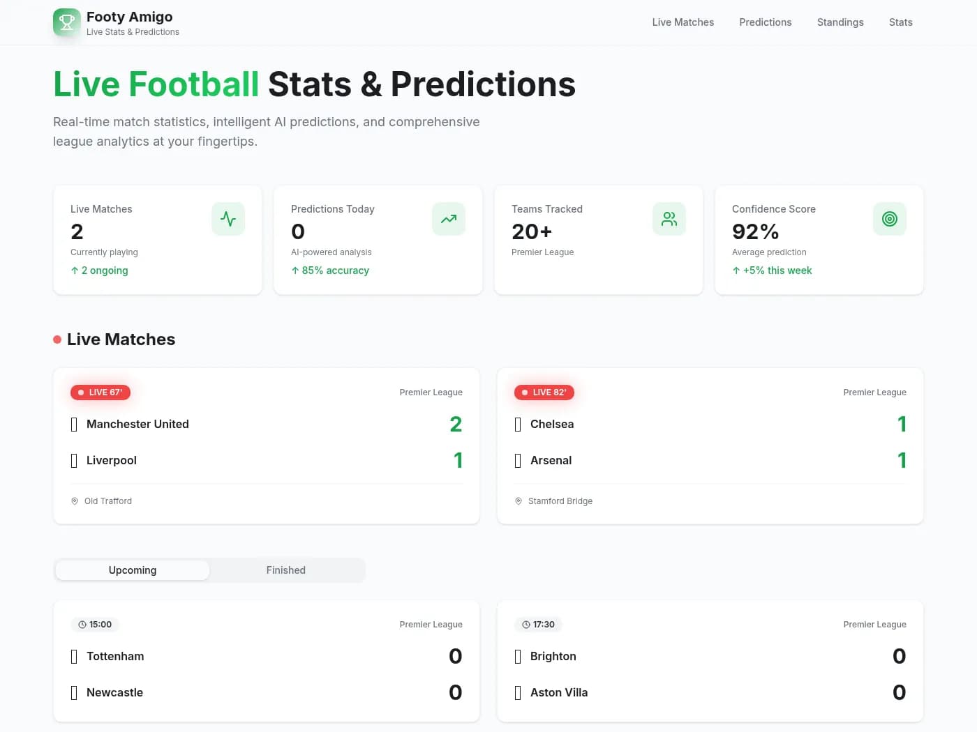 Footy Amigo - Live Football Stats & Predictions