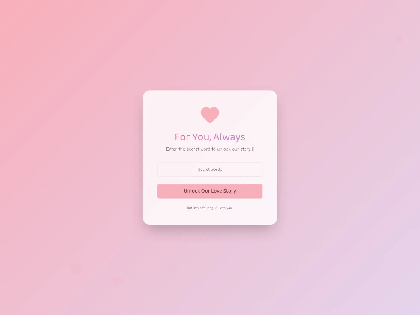 For You, Always: An Intimate Digital Love Story App