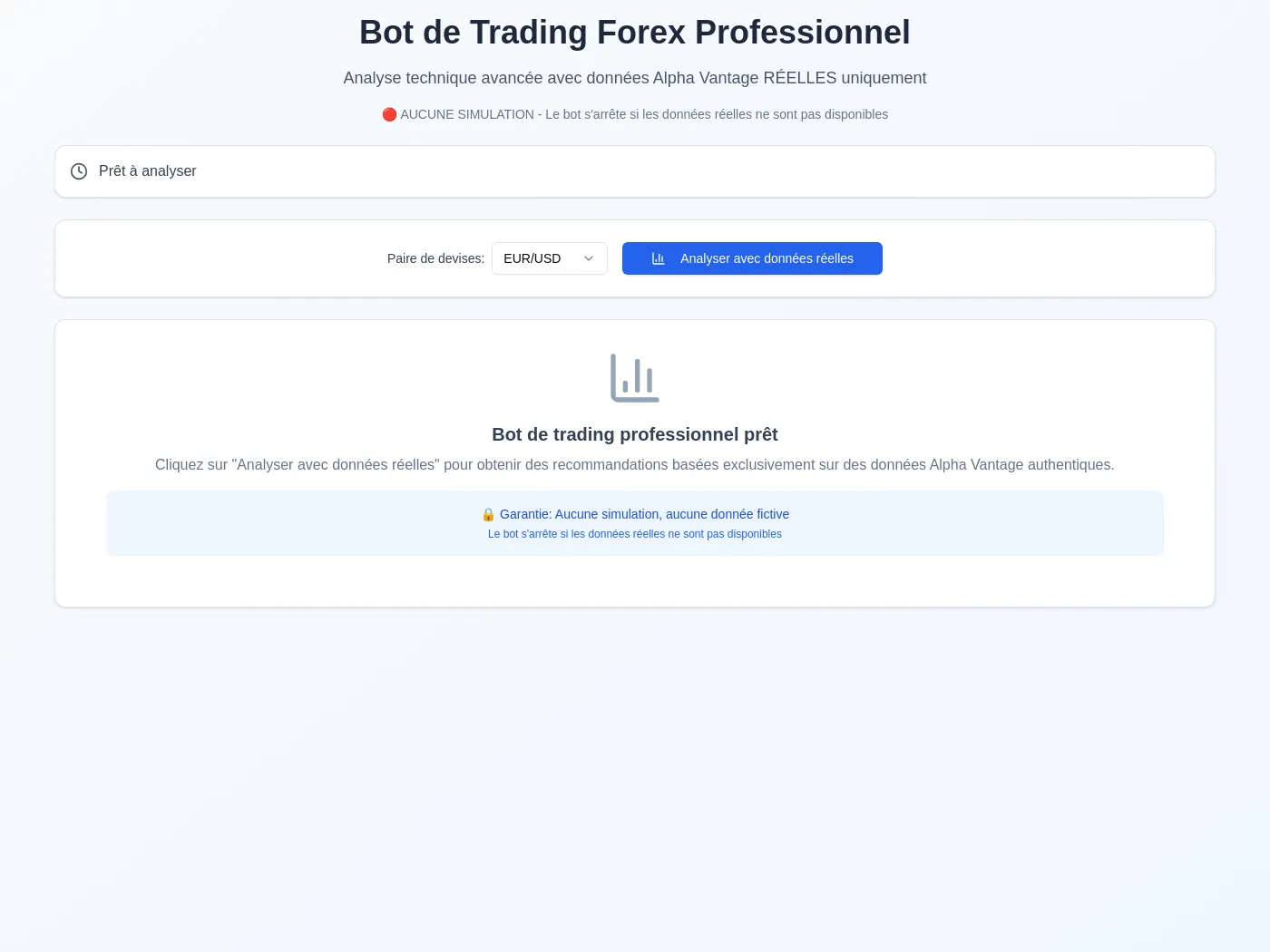 Advanced Forex Trading Bot with Alpha Vantage API