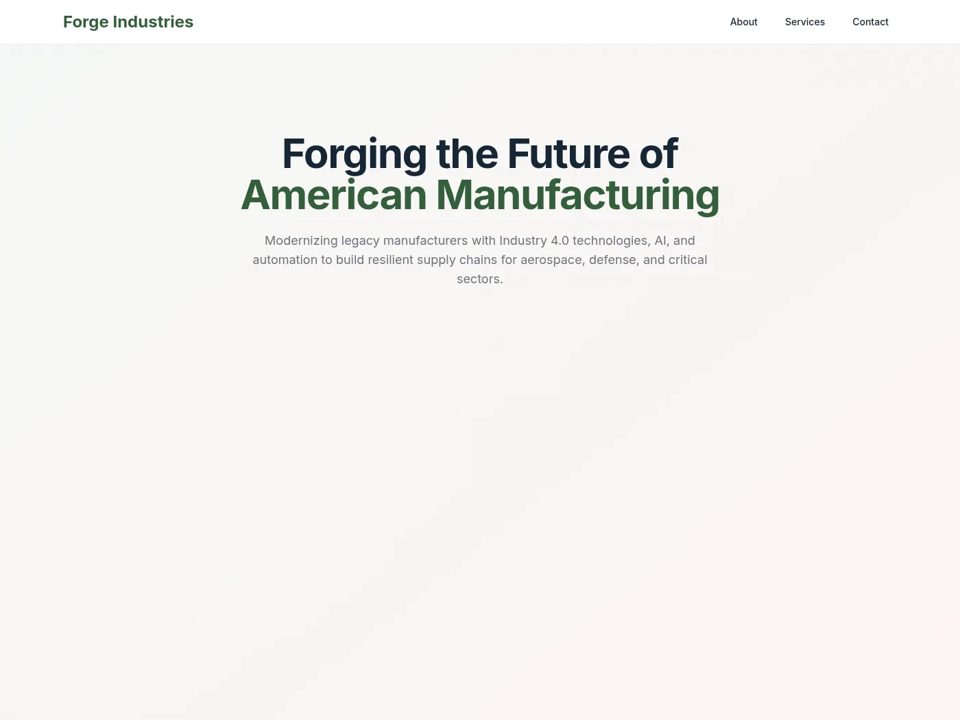 Forge Industries Landing Page