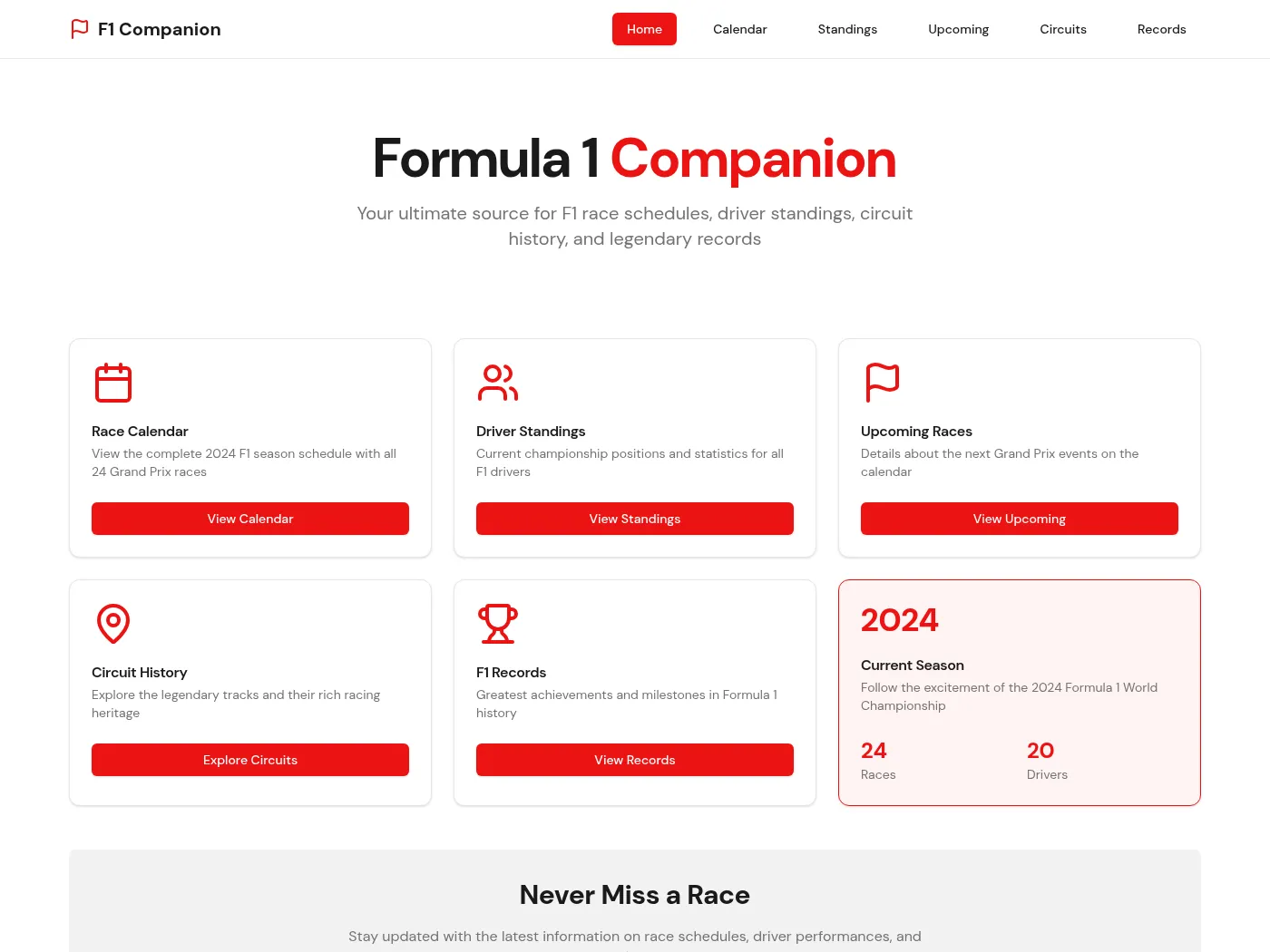 Formula 1 Companion: Races, Drivers, Circuits & Records App