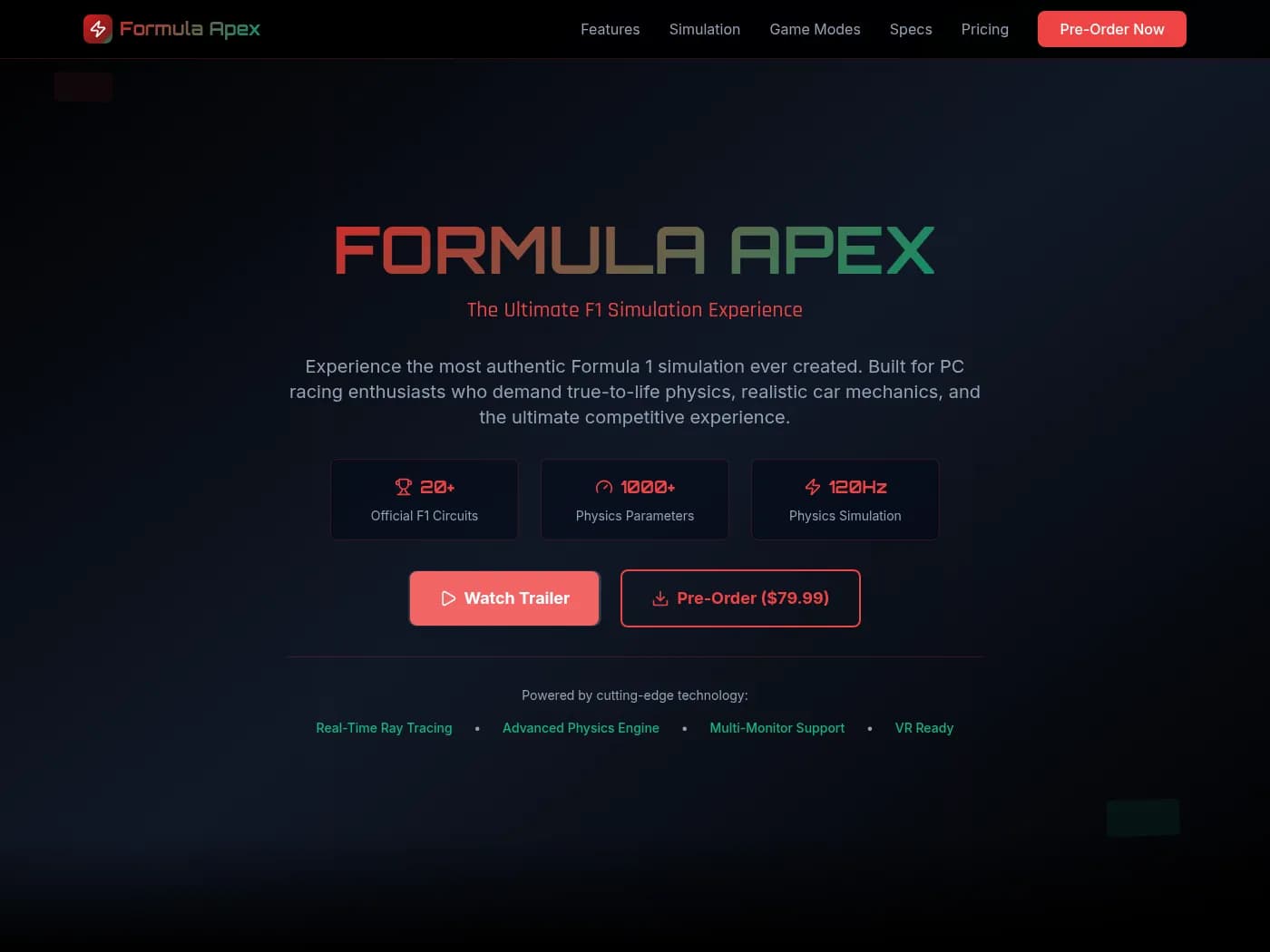 Formula Apex: The Ultimate F1 Simulation Experience