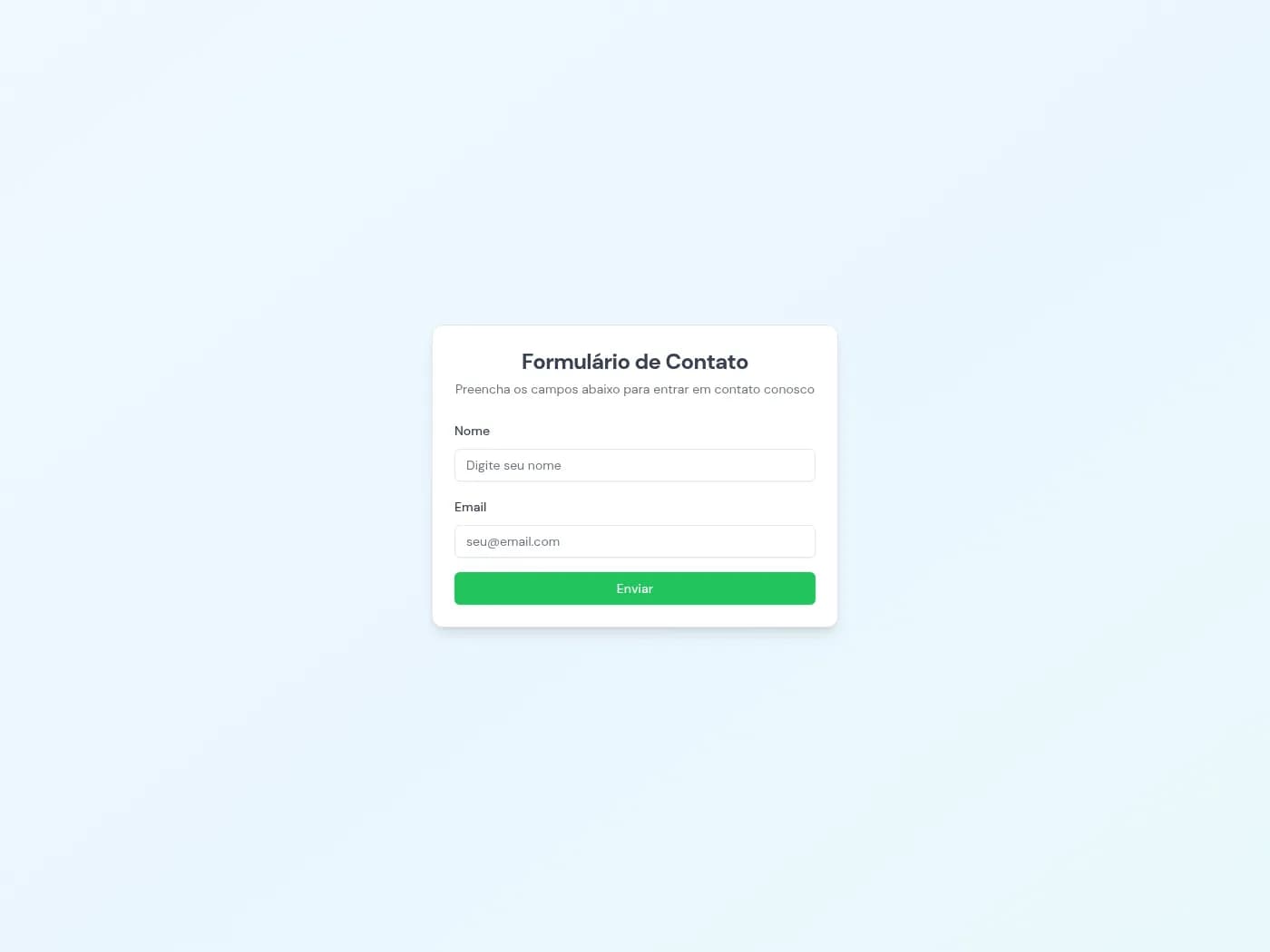 Formulário Simples de Contato