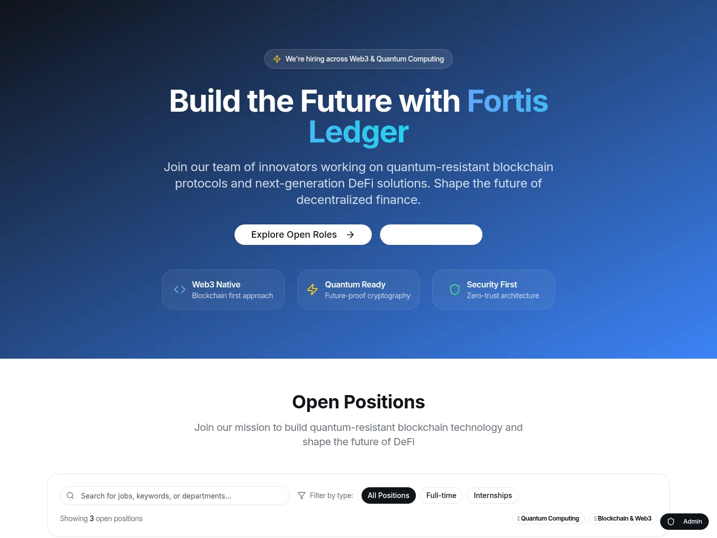 Fortis Ledger Career Portal – Modern Branded Talent Acquisition Platform