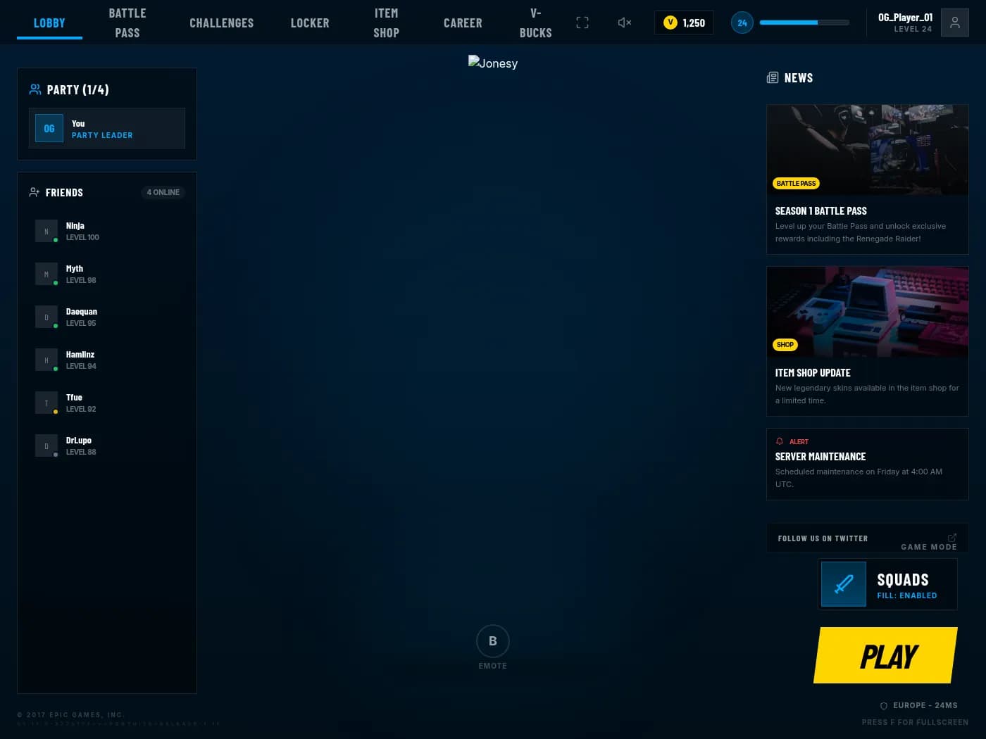 Fortnite Chapter 1 Lobby