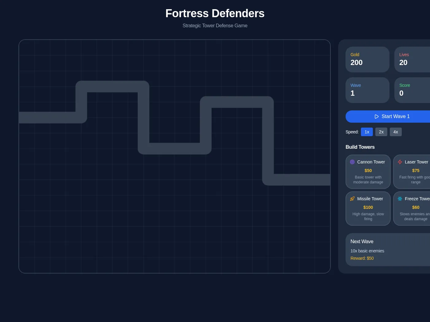 Fortress Defenders: 2D Tower Defense Game