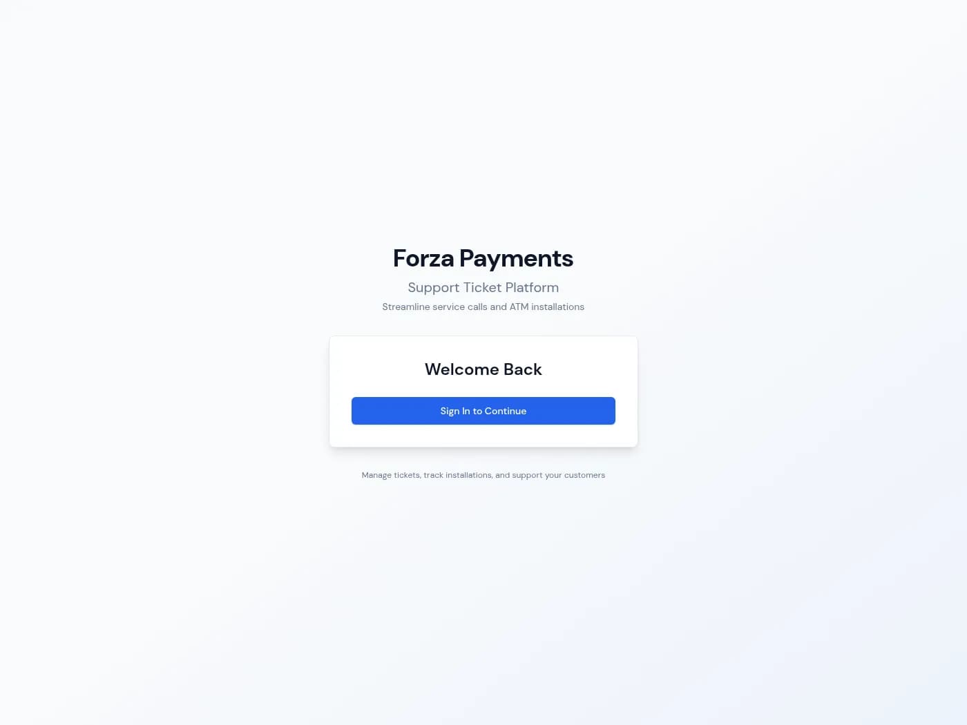 Forza Payments Support Ticket Platform