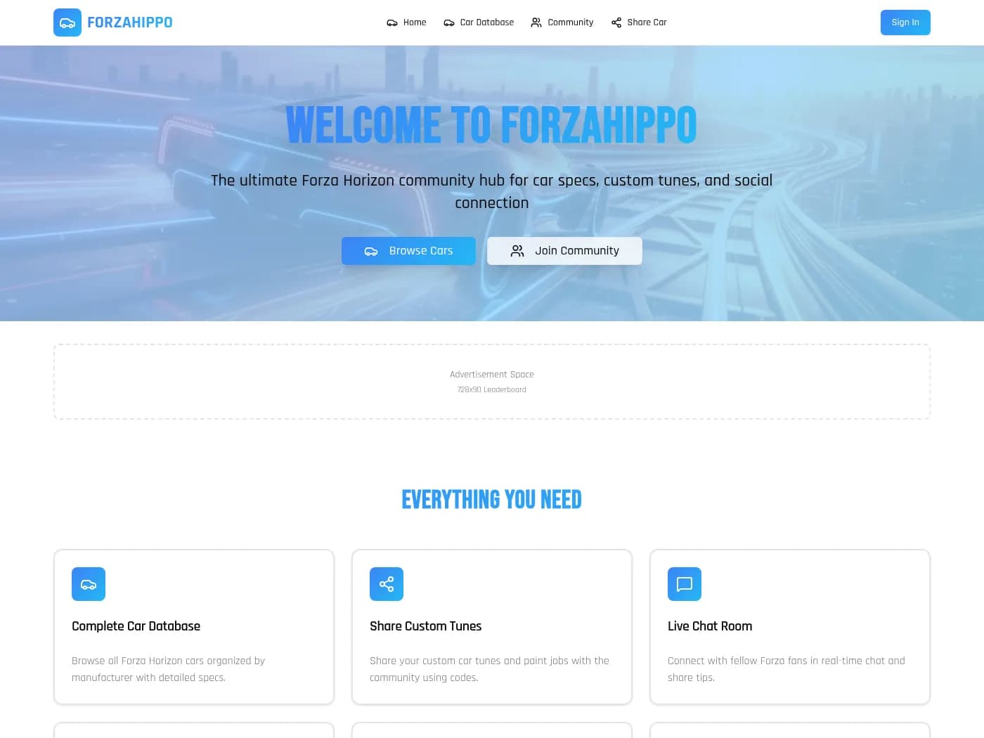 Forzahippo: The Ultimate Forza Horizon Car Theme, Spec, and Social App