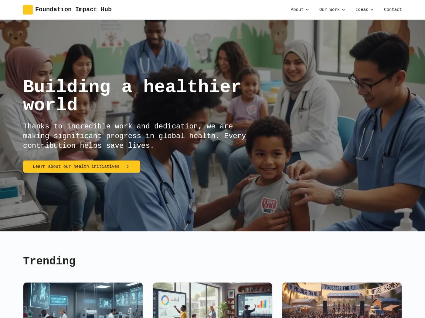 Foundation Impact Hub – Gates Foundation Inspired Website