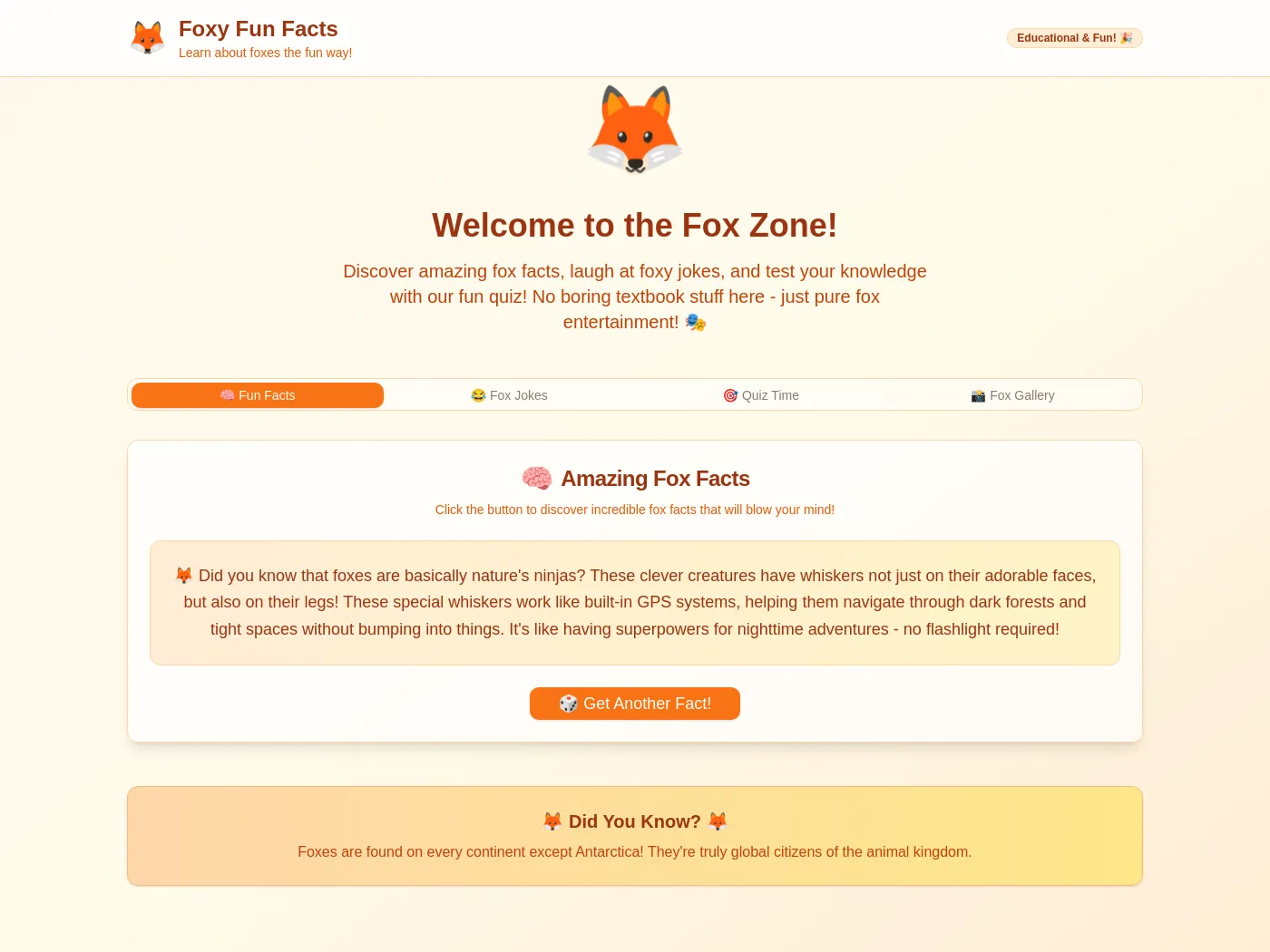 Foxy Fun Facts: An Entertaining Fox Learning Hub
