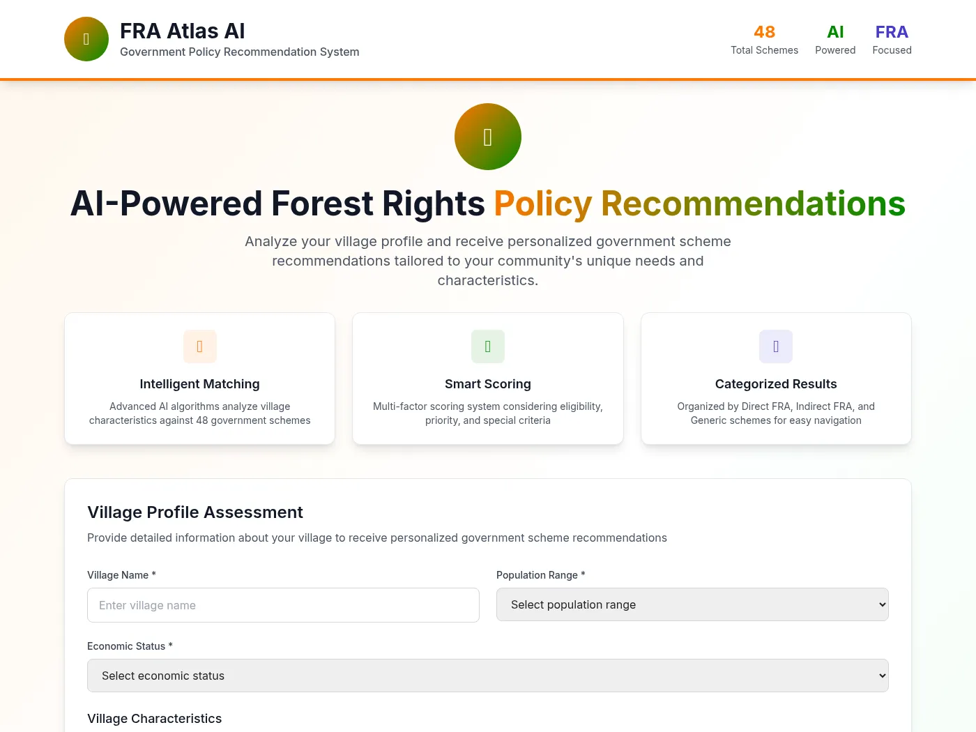 AI-Powered FRA Atlas Government Policy Recommendation System