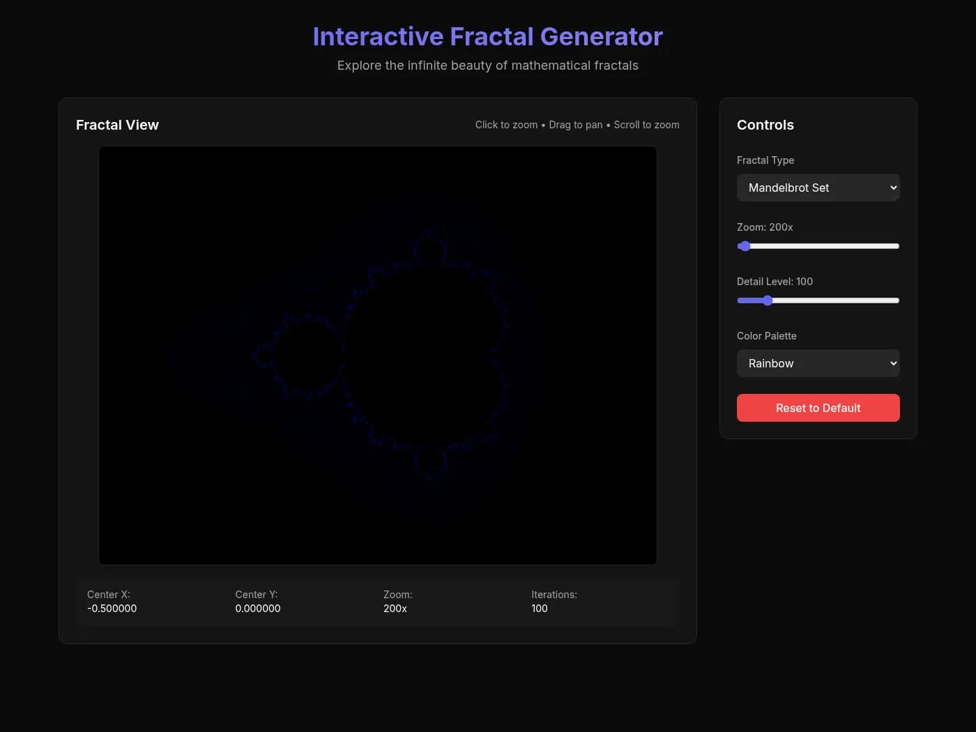 Interactive Fractal Generator