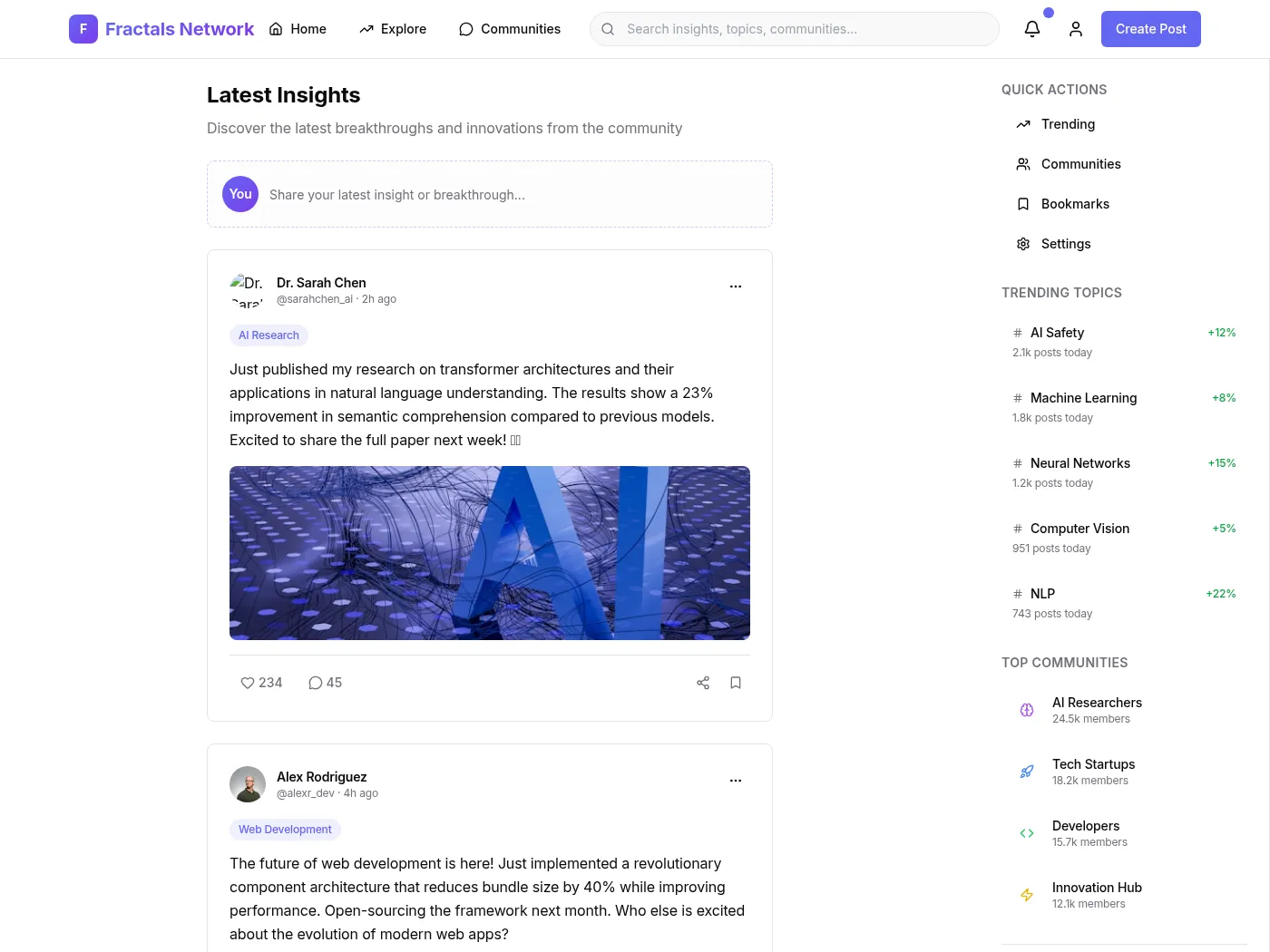 Fractals Network Web Platform Clone