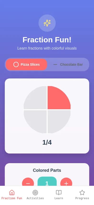 Fraction Visualizer for 5th Graders
