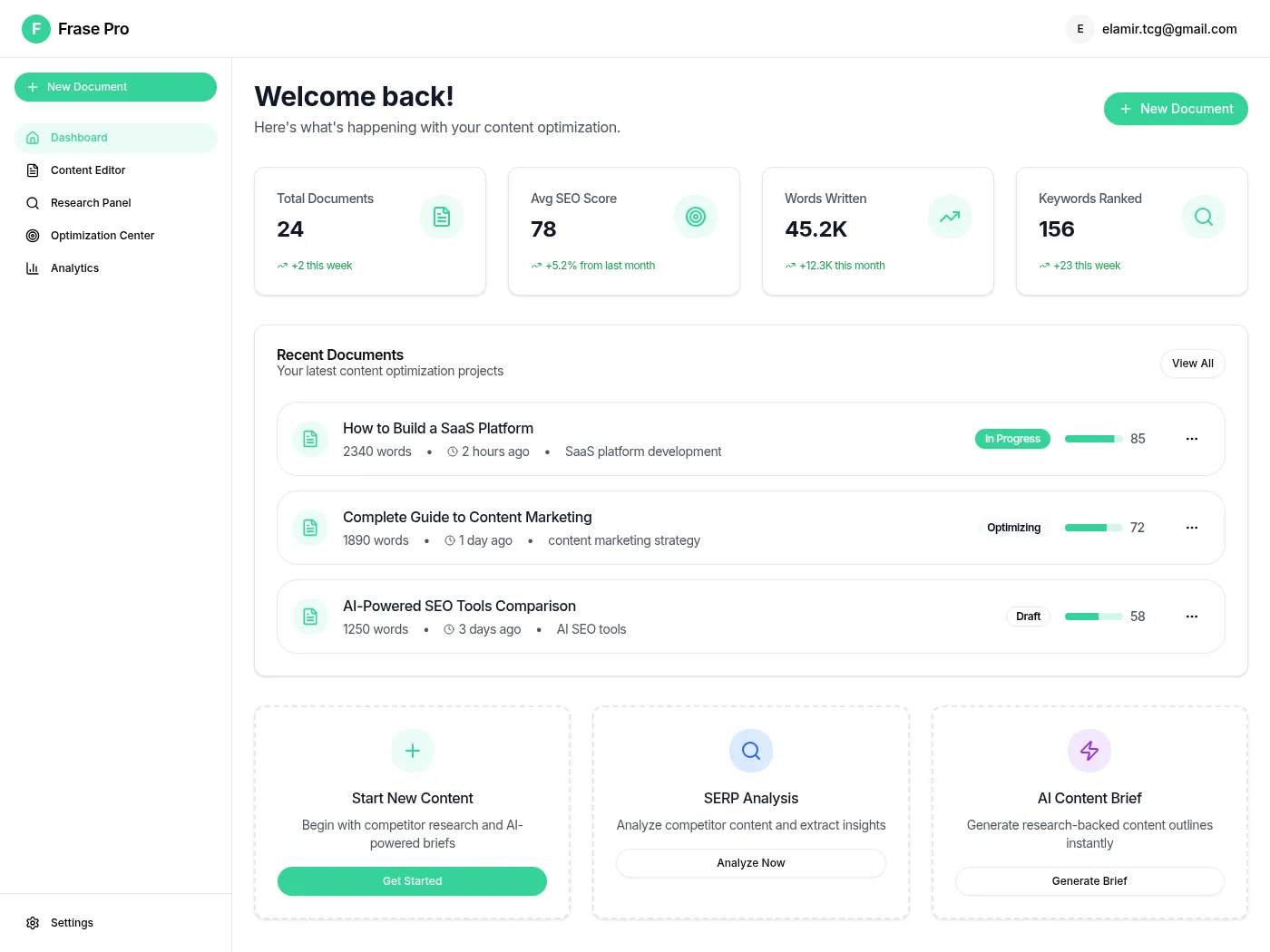 Frase-Inspired Content Optimization Tool