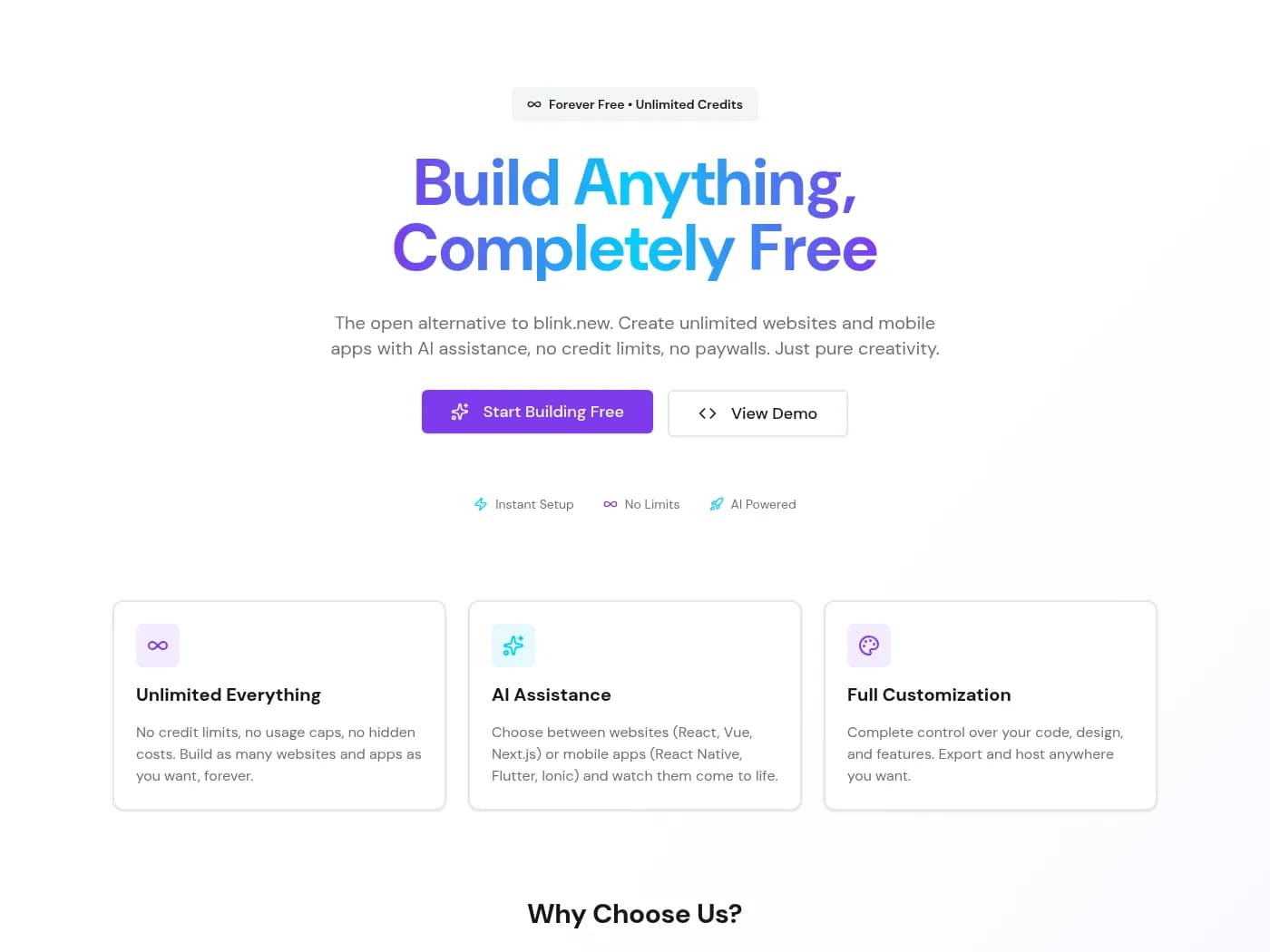 Free Blink.new Clone for Unlimited App Creation