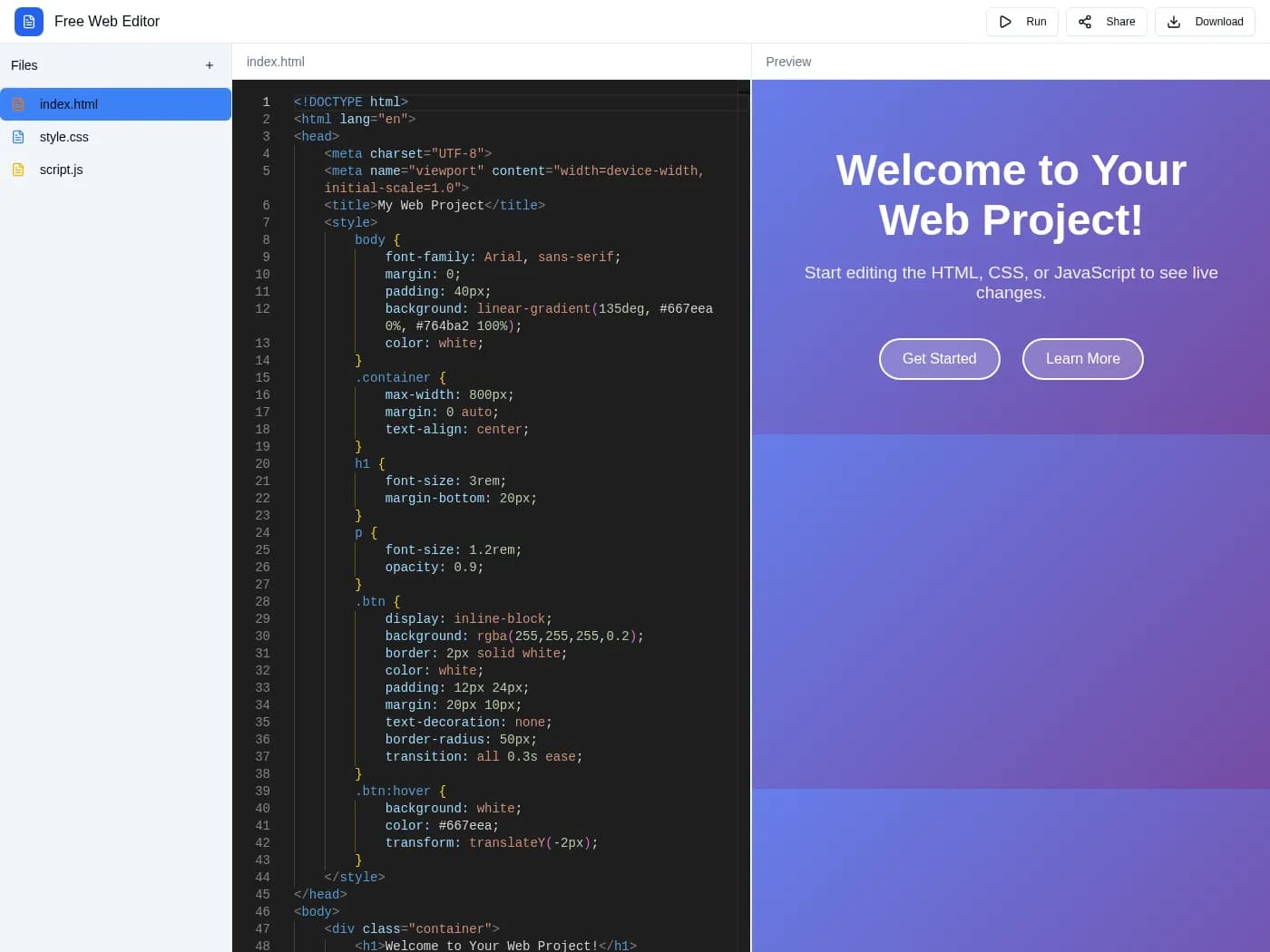 Free Instant Web Editor Platform