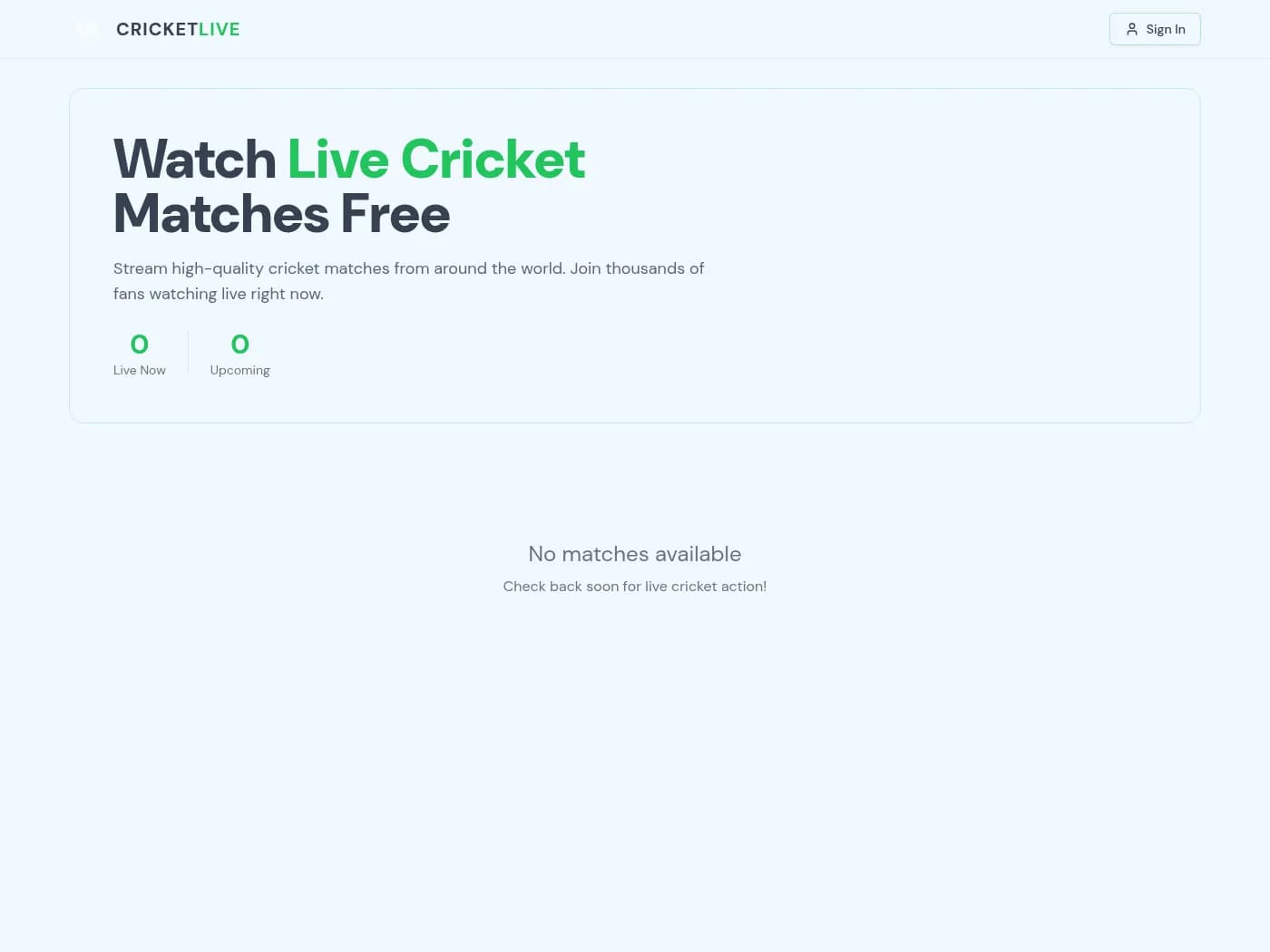 Live Cricket Streaming Hub