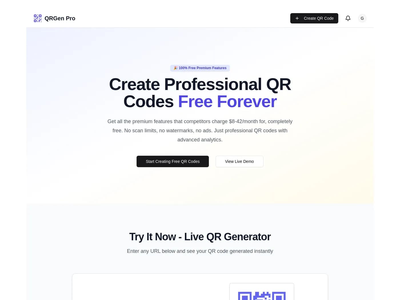 Free Premium QR Code Generator Web App