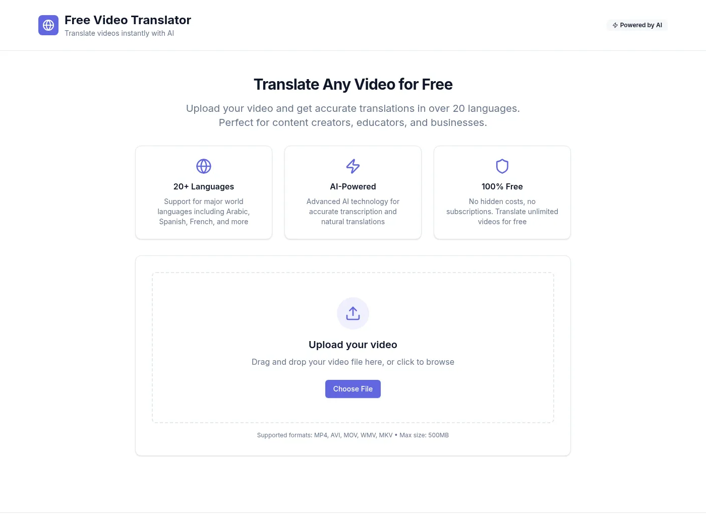 Free Video Translator