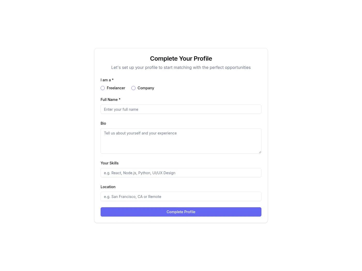 FreelanceMatch: Swipe-to-Hire Business App