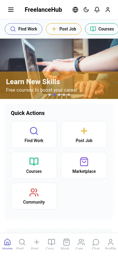 FreelanceHub Mobile: All-in-One Freelance, Learning & Marketplace App