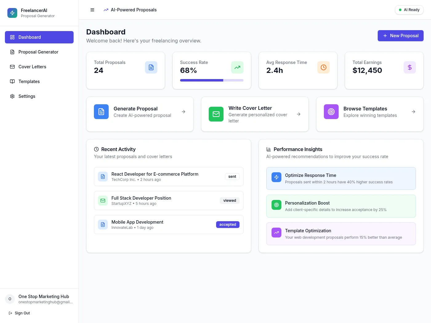 Freelancer.com AI Proposal & Cover Letter Generator