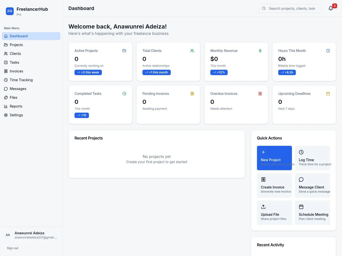 Freelancer Client Portal SaaS Platform