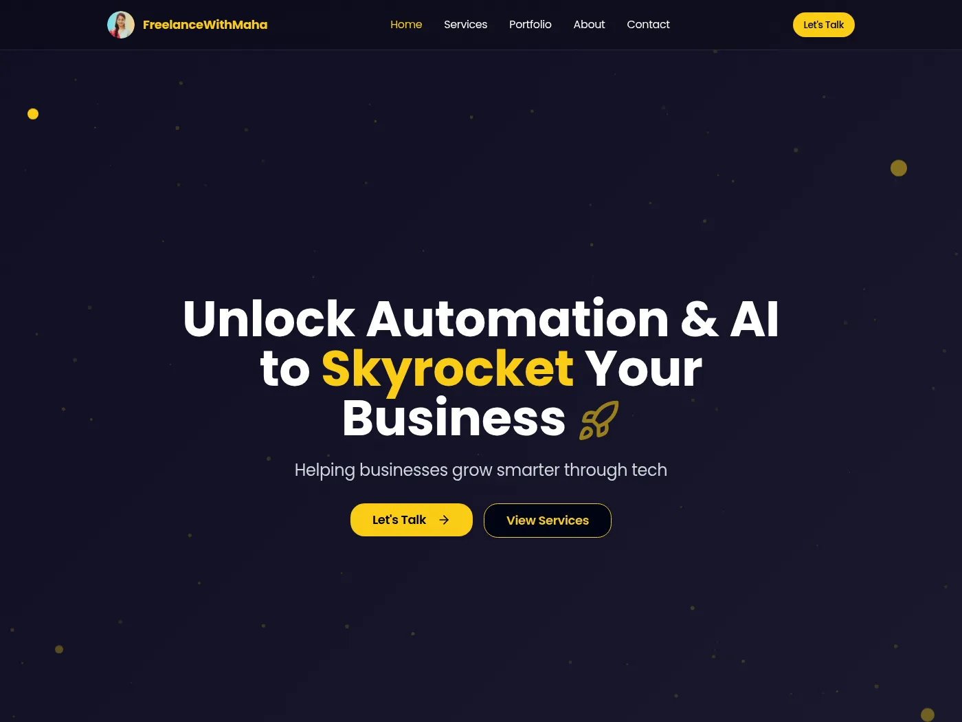 FreelanceWithMaha: AI & Automation Portfolio Website