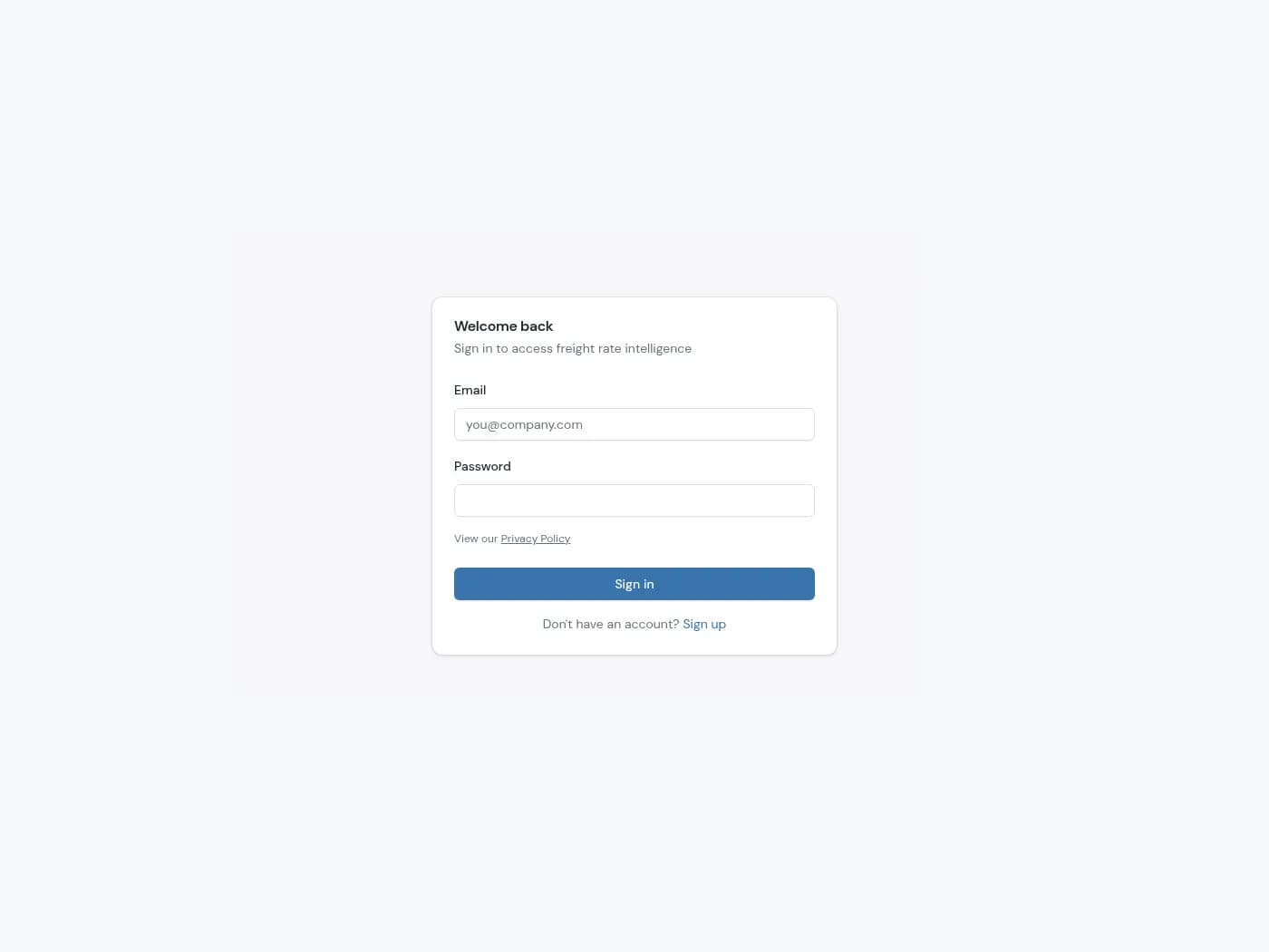 Freight Rate Intelligence Demo Portal for Industrial Logistics Data