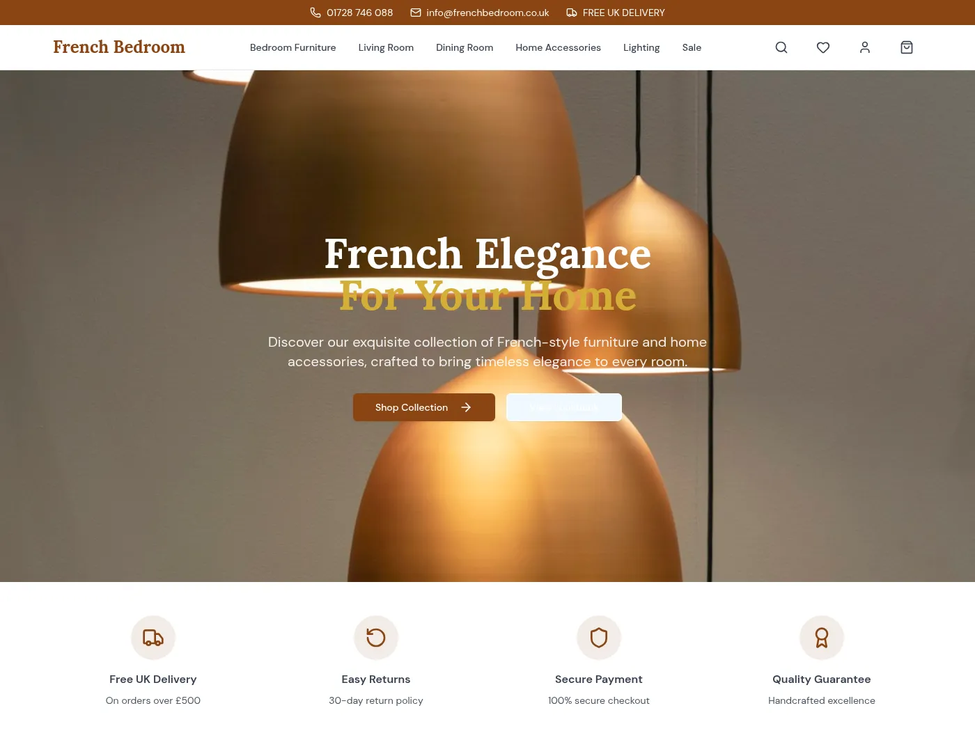 French Bedroom E-commerce Web Clone