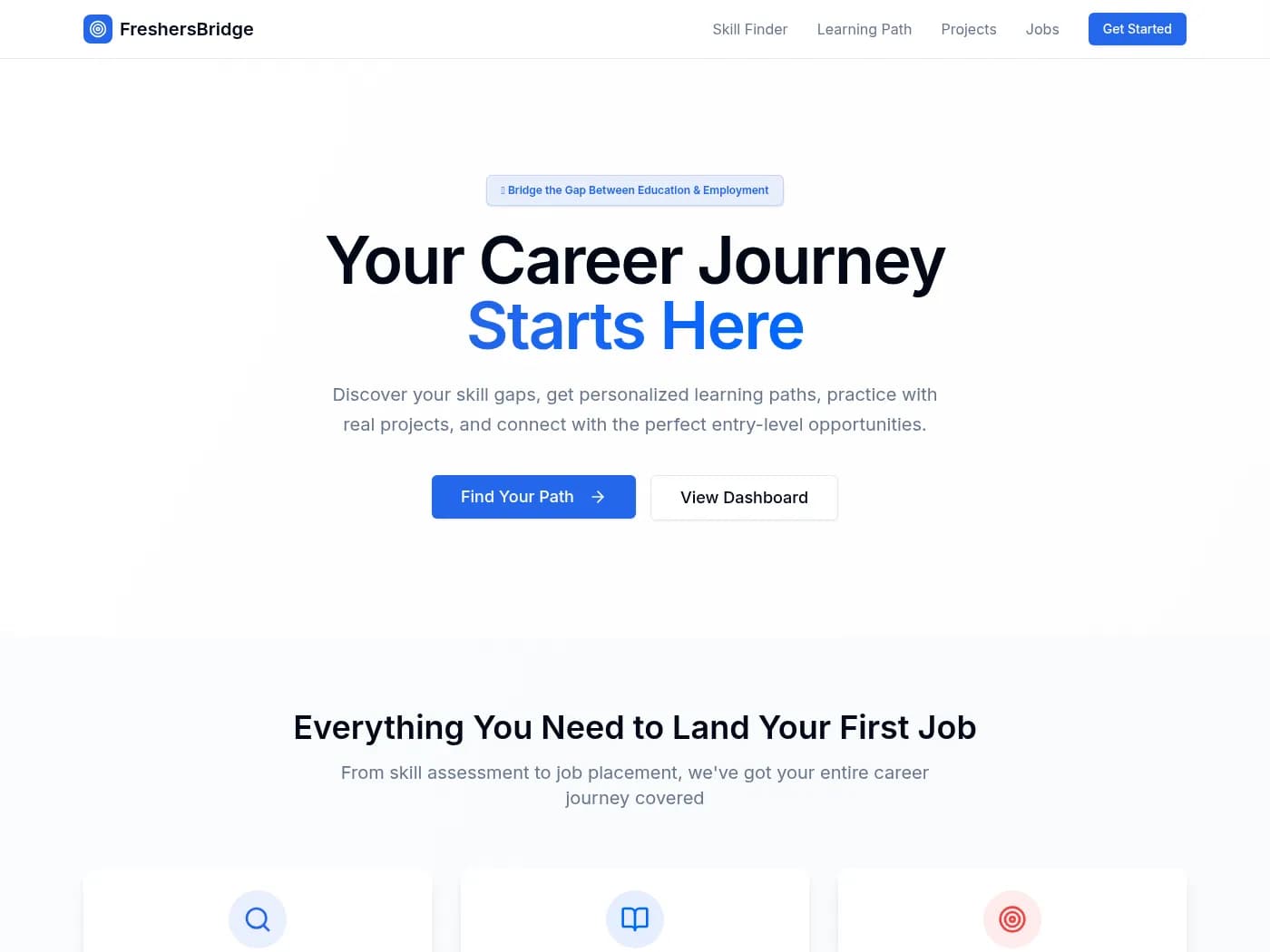 FreshersBridge: Education-to-Employment Platform
