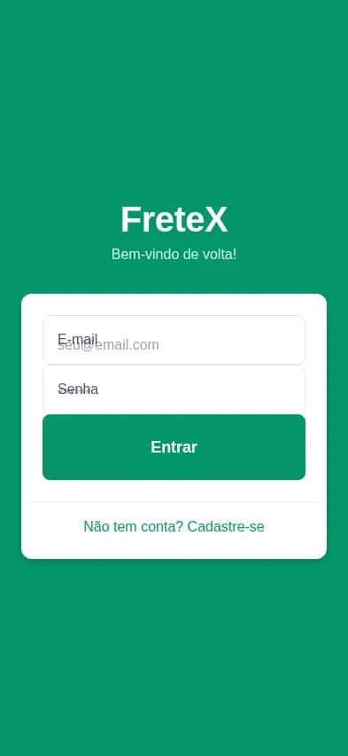 FreteX – Plataforma Segura e Rastreável para Conexão de Fretes entre Embarcadores e Caminhoneiros